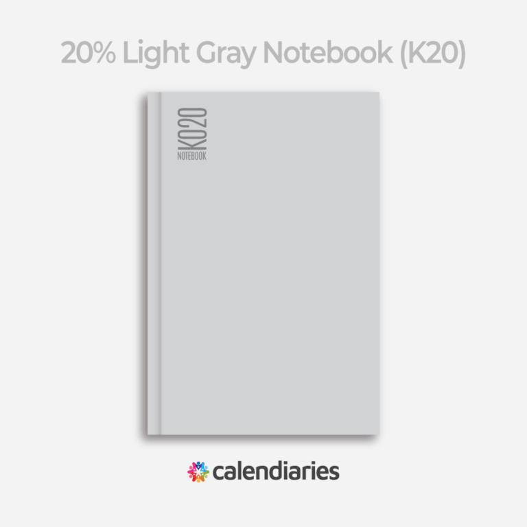 20% Light Gray Wide Ruled Notebook - Calendiaries