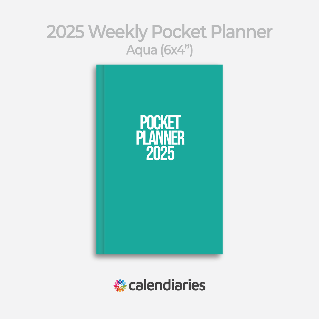 2025 Weekly Planner Pocket Edition: Aqua Compact 6×4″