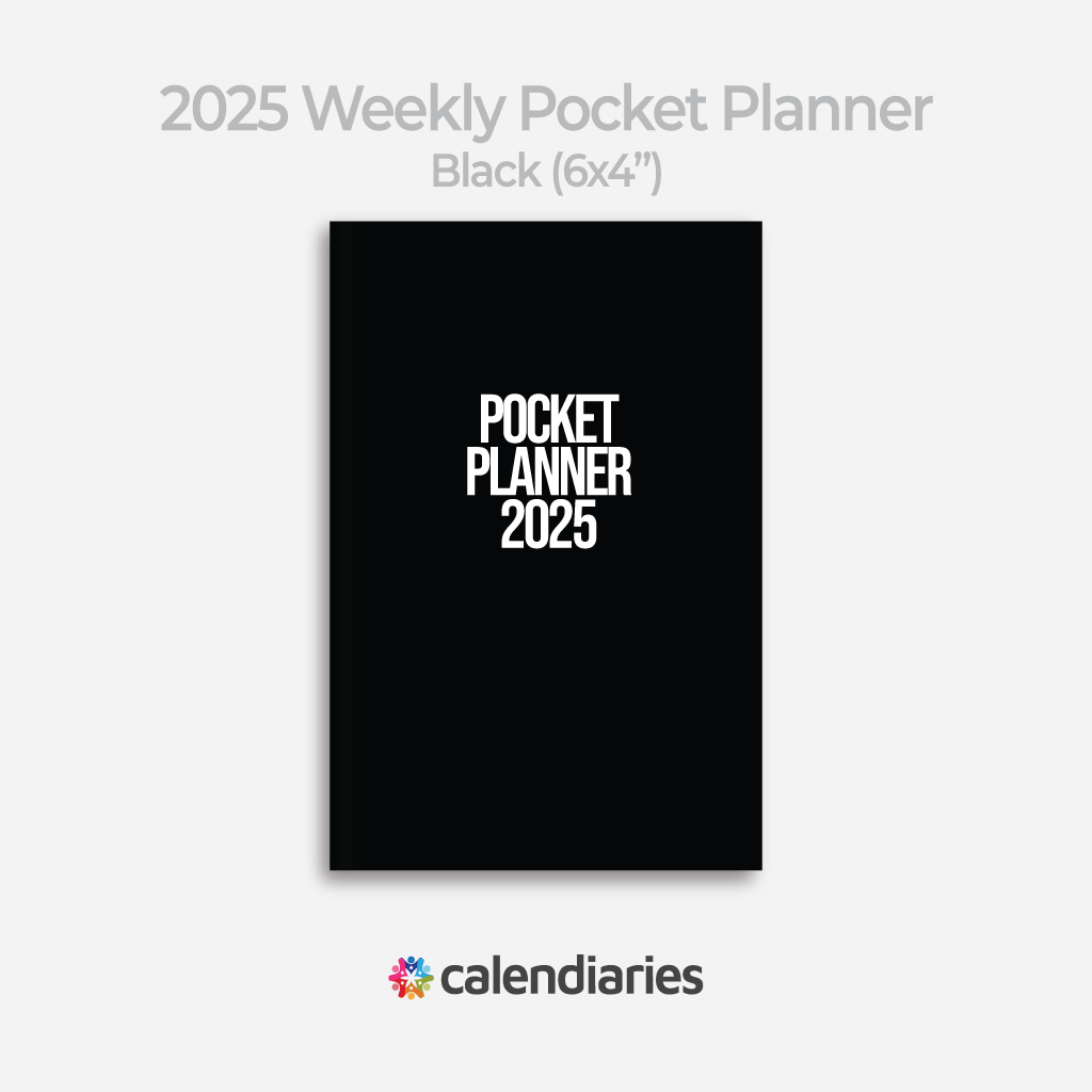 2025 Weekly Planner Pocket Edition: Black Compact 6×4″